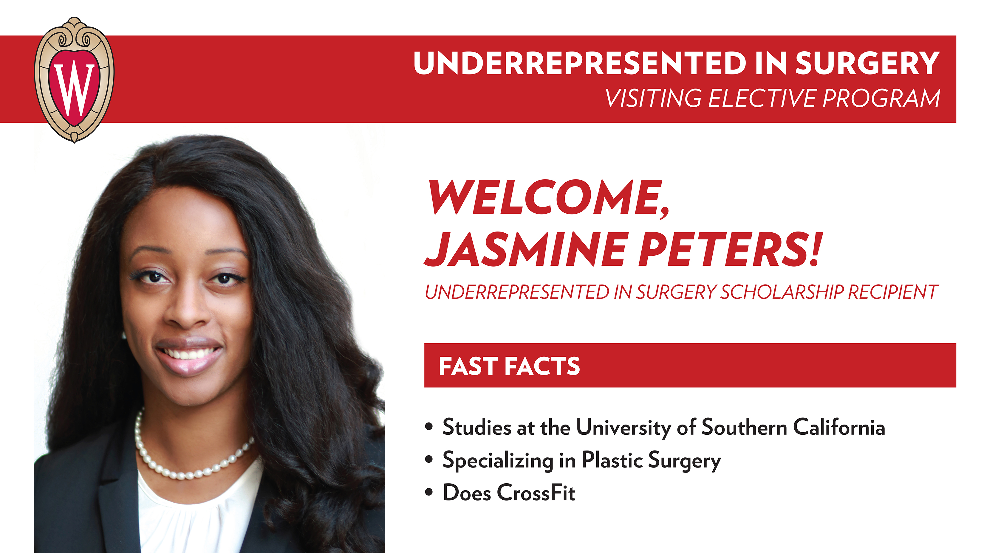 Welcome Jasmine Peters, URS Recipient - Department of Surgery