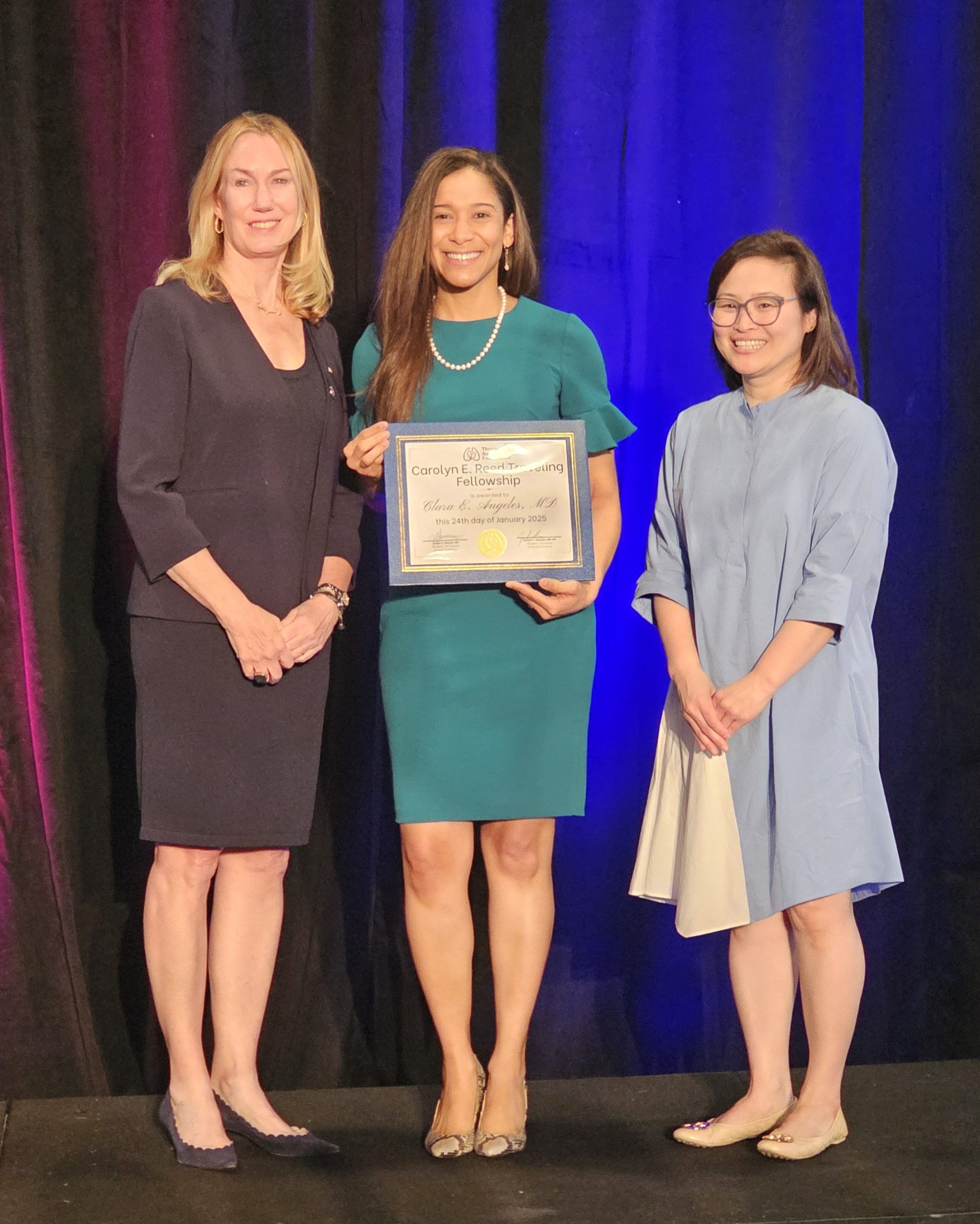 Dr. Clara Angeles Receives Carolyn E. Reed Traveling Fellowship Award ...